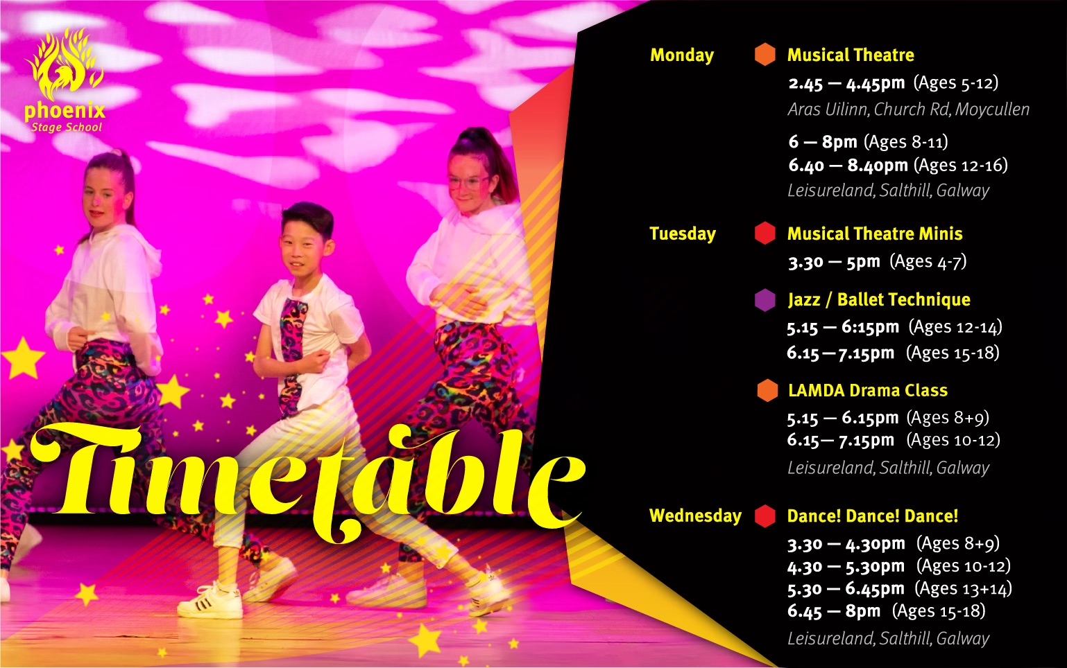 Timetable - Phoenix Stage School