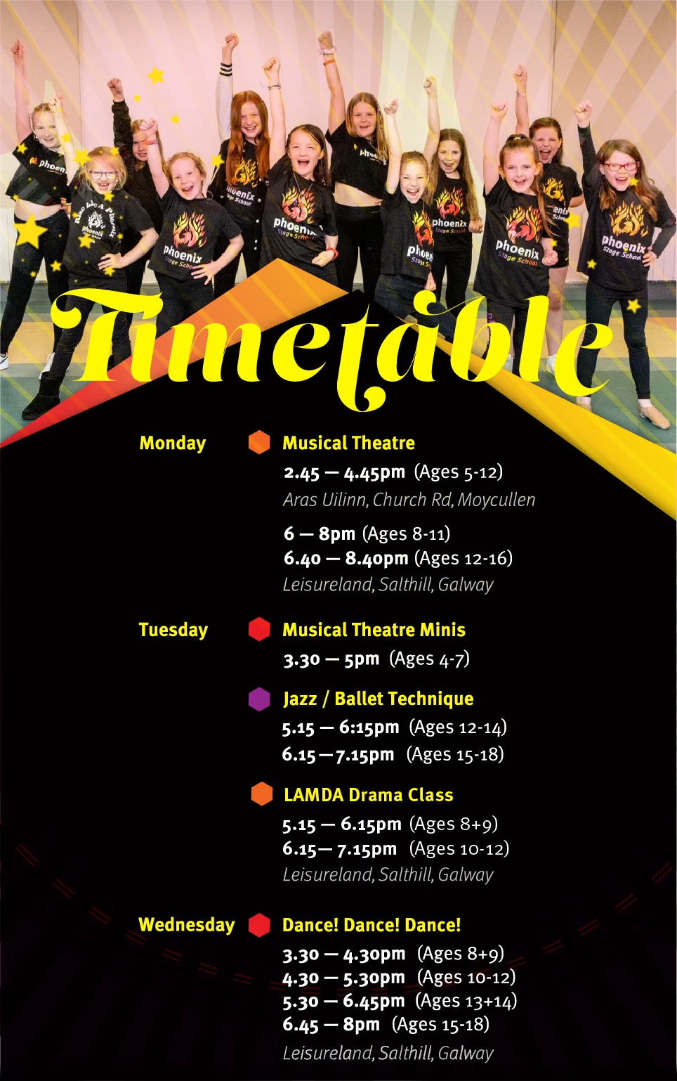 Timetable - Phoenix Stage School